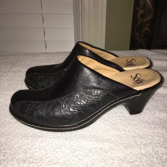 Sofft | Shoes | Sofft Black Leather Clogs | Poshmark